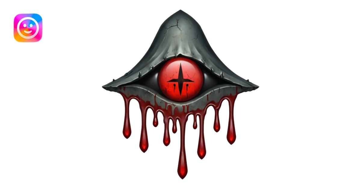 Upside-down halo dripping blood, black metal aesthetic, occult symbol ...