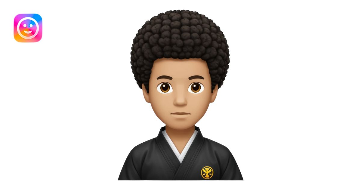 black karate instructor with afro hair and a low taper haircut, and a ...