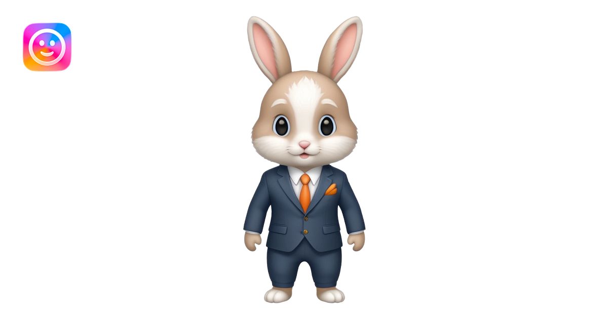 baby bunny in suit no carrot emoji | AI Emoji Generator