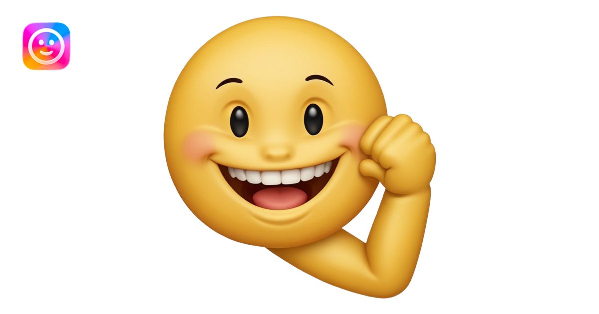 Smiley face biting an arm emoji | AI Emoji Generator