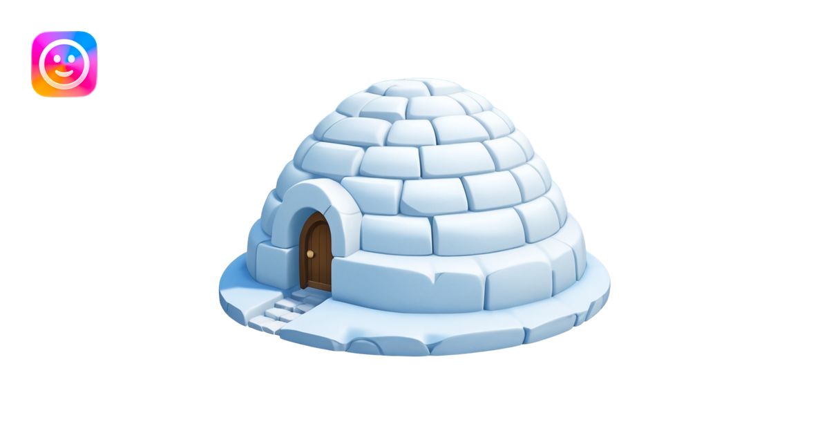 A traditional snow igloo on a vast snowy plain under a clear blue sky ...