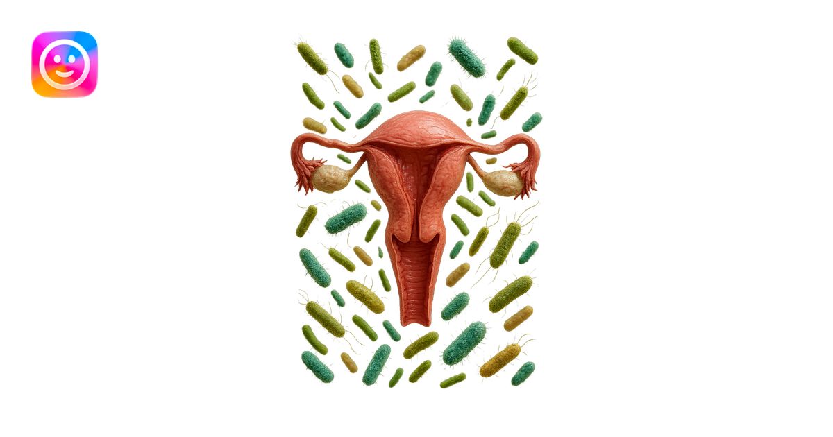 batteri intestinali fluttuano intorno ad un utero umano anatomico ...