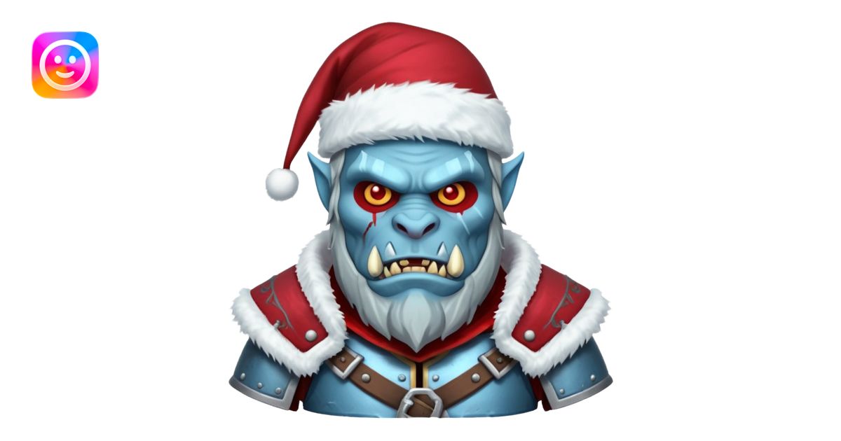 Fantasy Christmas orc legion soldier icon, iron tundra army theme ...