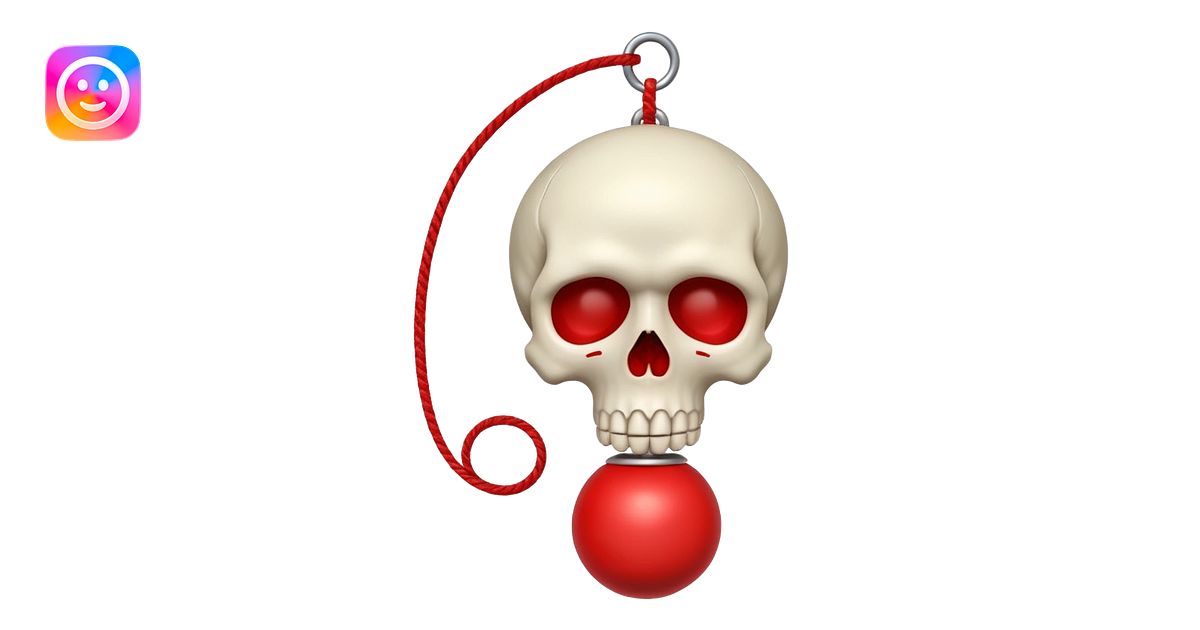 Skull Yo-Yo with a string going up emoji | AI Emoji Generator