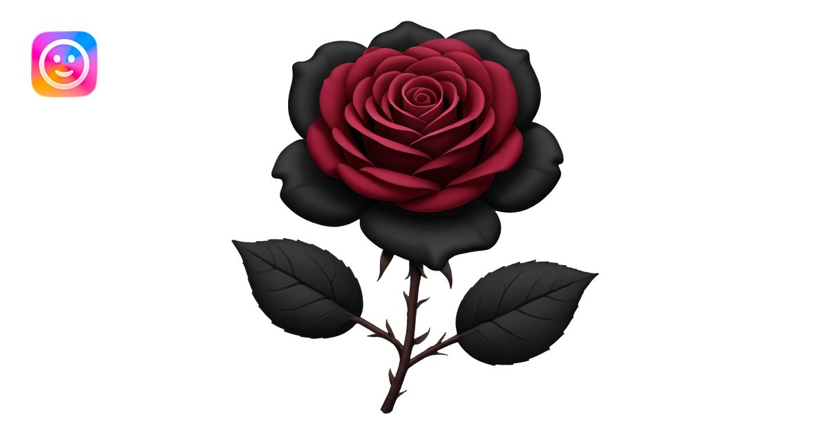 black rose, without green leaves, just flower emoji | AI Emoji Generator