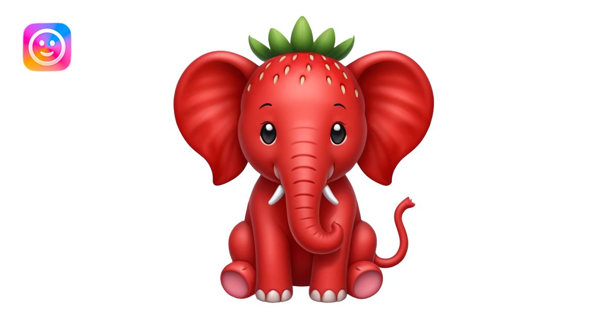 Strawberry elefant but red emoji | AI Emoji Generator