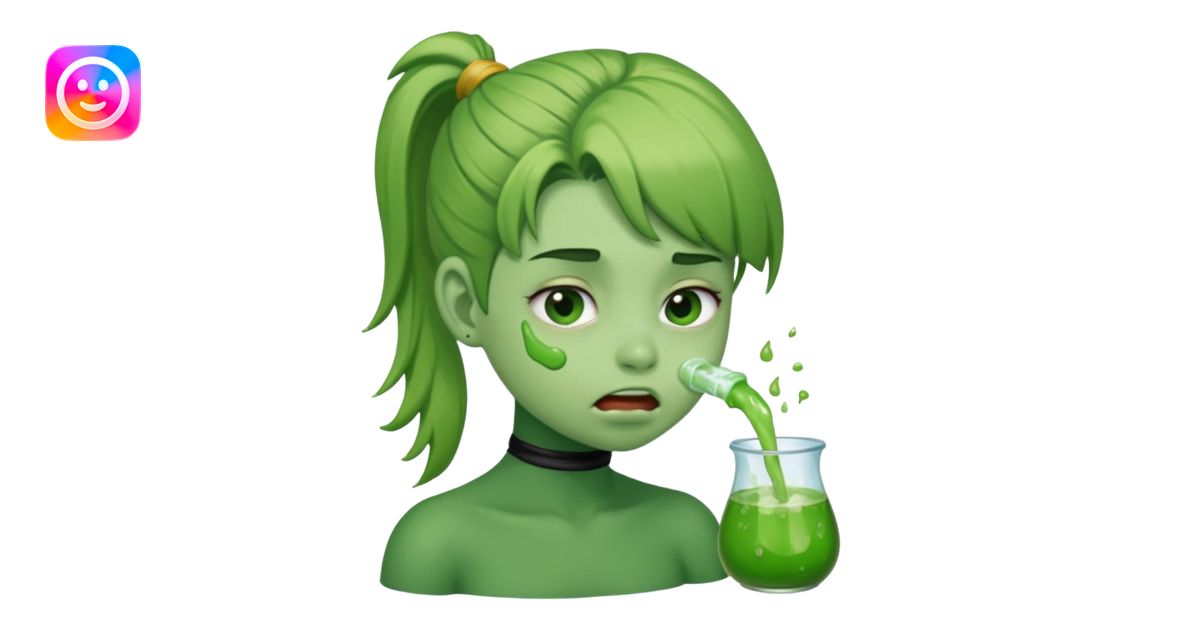 I want to have the puke emoji but with a pony tail, like Ariana Grande ...