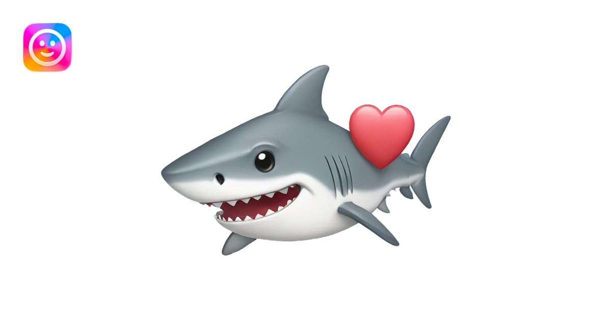 sad shark with heart emoji | AI Emoji Generator