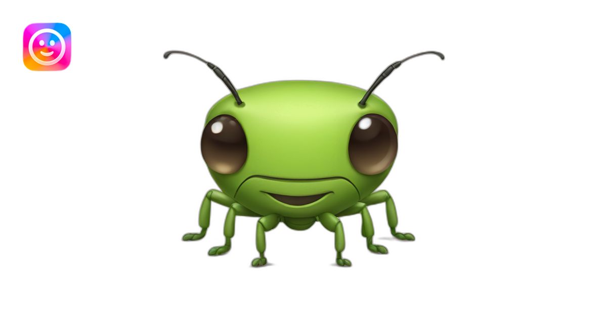 cute Anthropomorphic cricket emoji | AI Emoji Generator