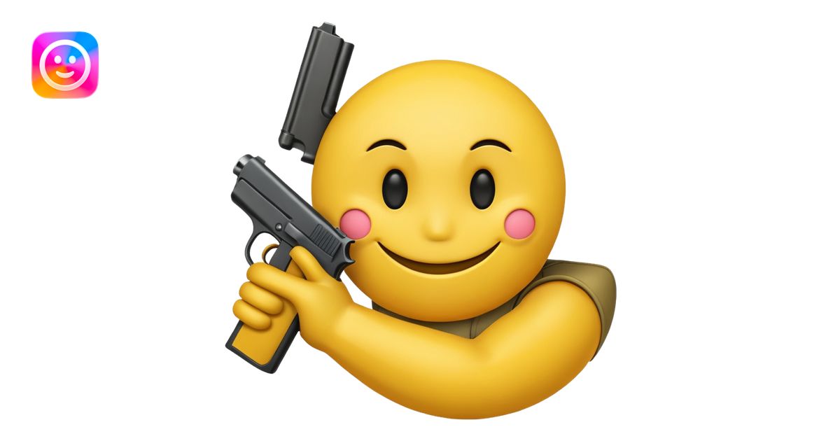 Smiley face with gun emoji | AI Emoji Generator