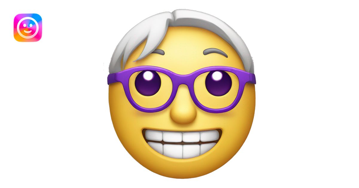 A smiley emoji with purple specs and pink cheeks emoji | AI Emoji Generator
