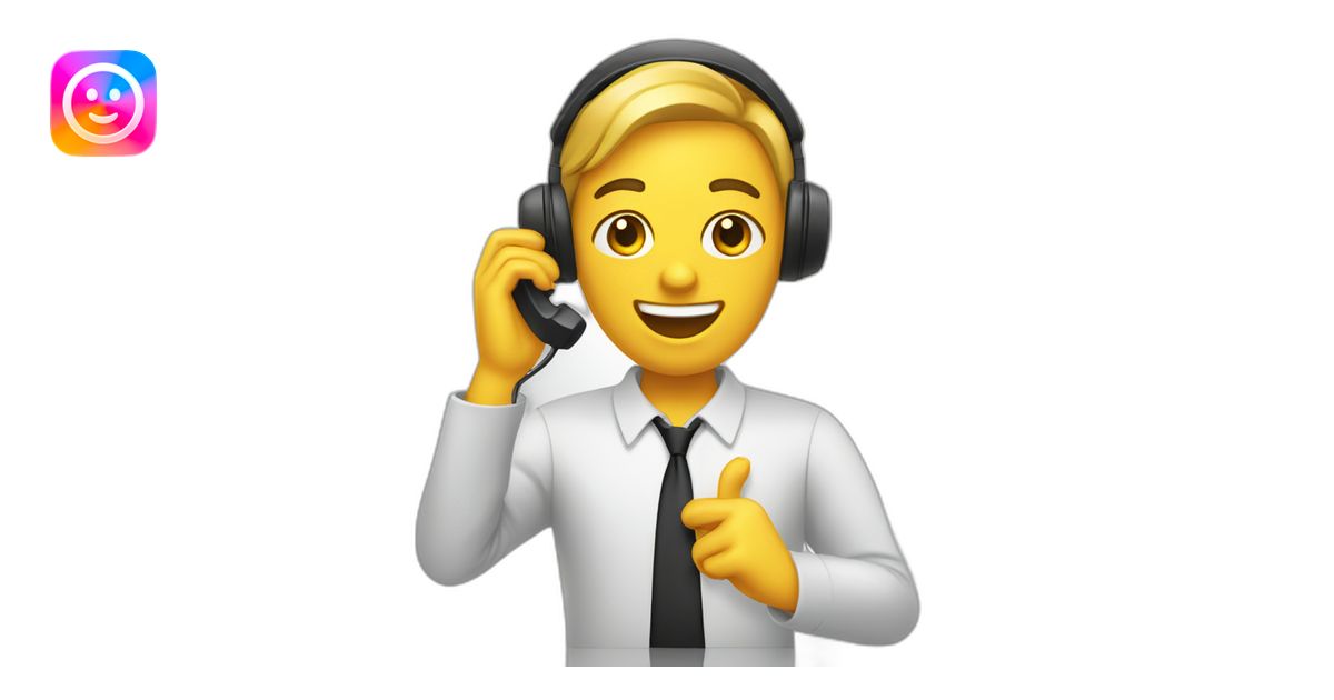 two call center agent singing on the phone emoji | AI Emoji Generator