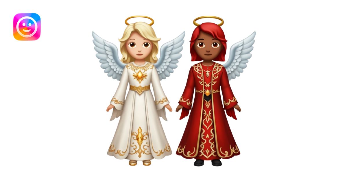 create a angel and devil in one emoji emoji | AI Emoji Generator