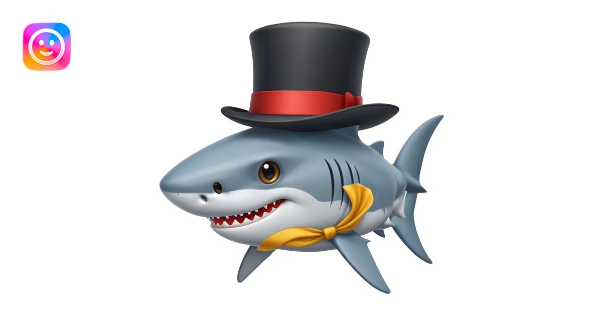 Shark with a top hat emoji | AI Emoji Generator