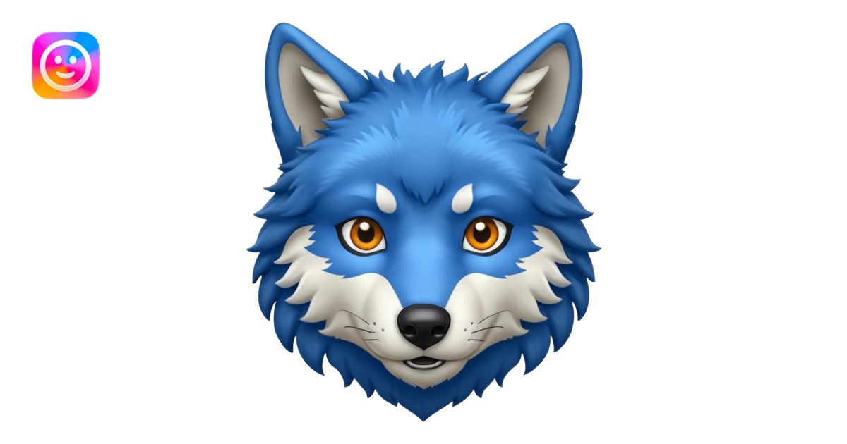 blue wolf head emoji | AI Emoji Generator