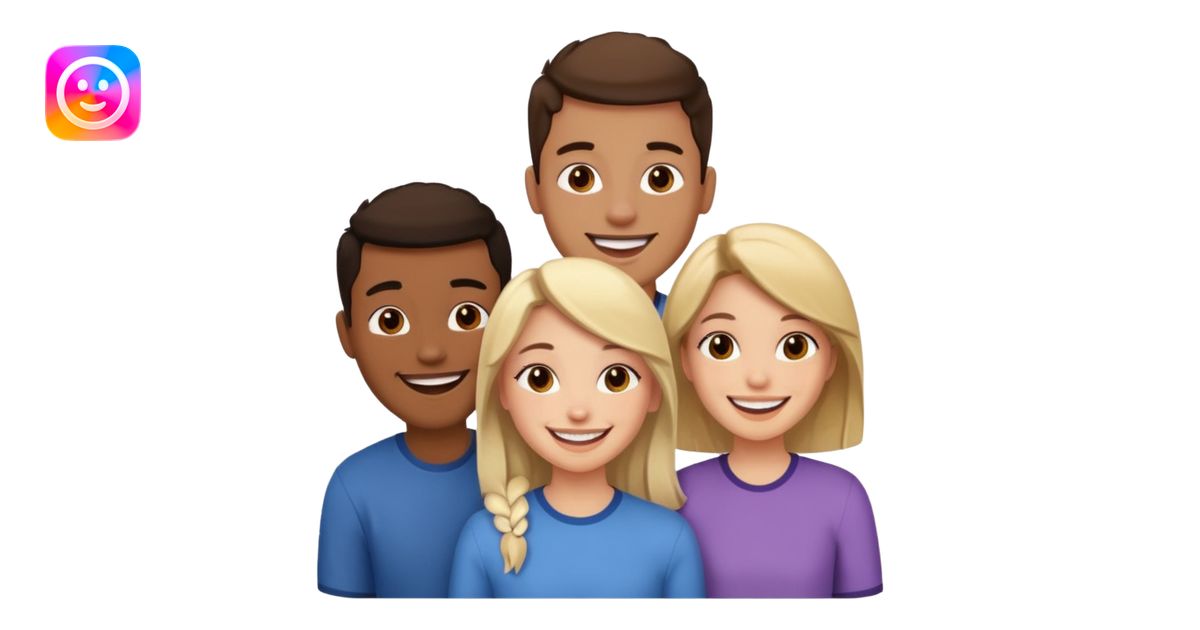 2 guys and a girl emoji | AI Emoji Generator