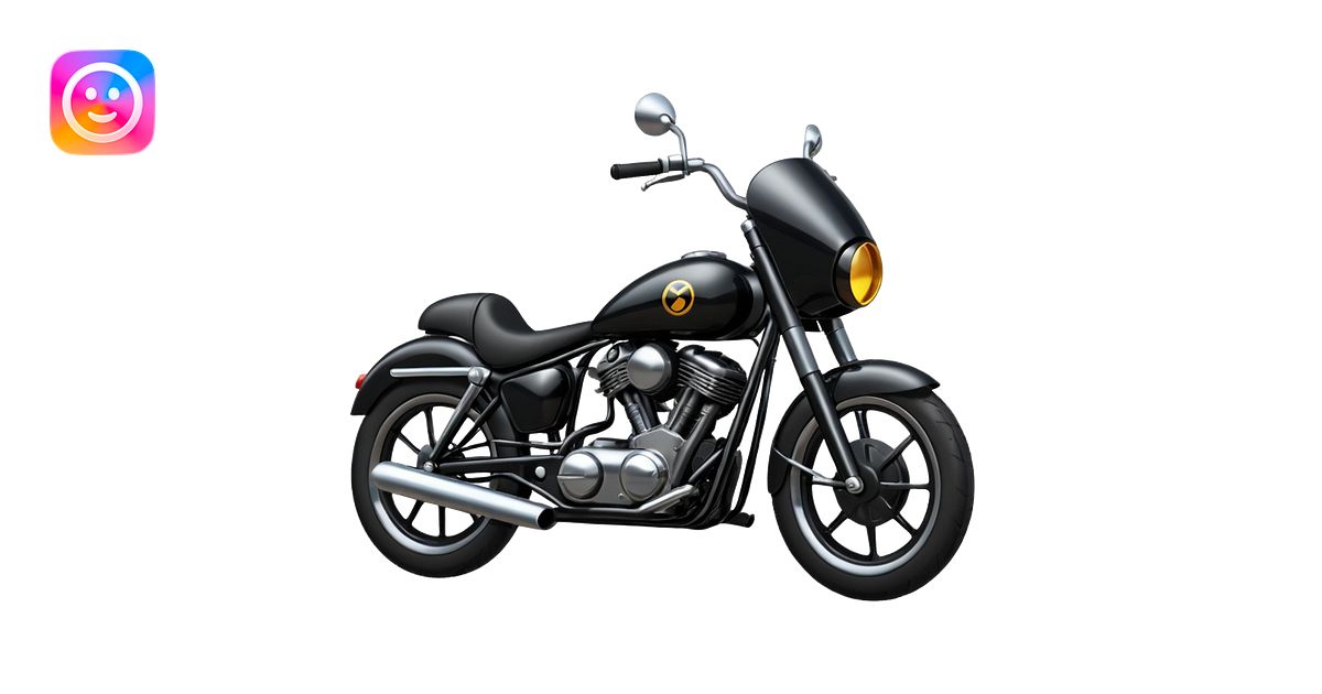 Bullet bike with black emoji | AI Emoji Generator