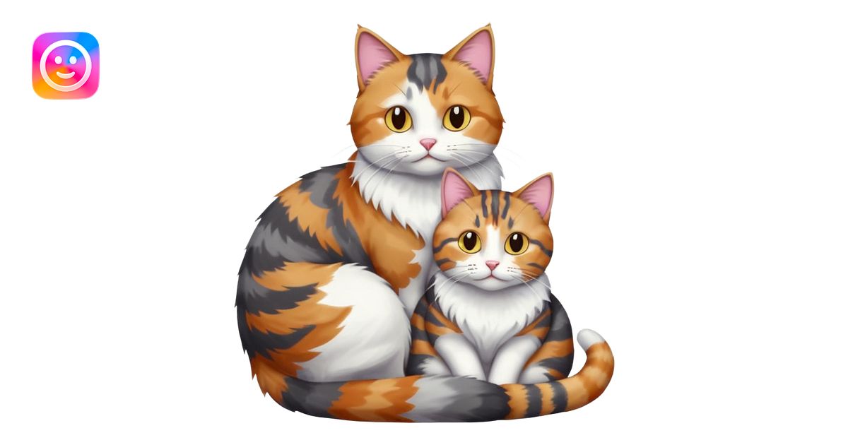 full body colourful light patched calico + white tabby cat cuddling a ...