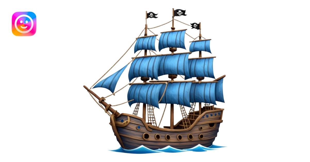 blue pirate ship emoji | AI Emoji Generator