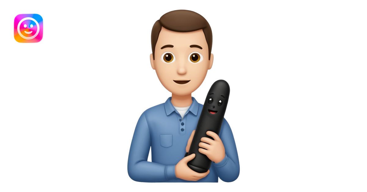 Man hugging a Penis dildo emoji | AI Emoji Generator