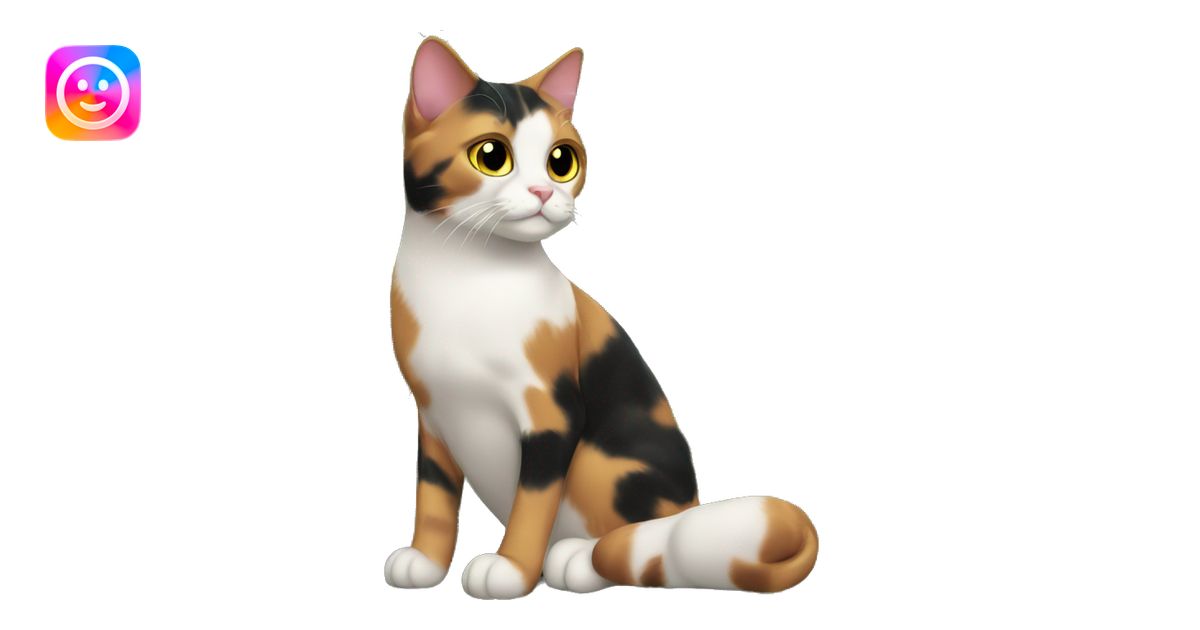 Calico cat on a Christmas tree emoji | AI Emoji Generator