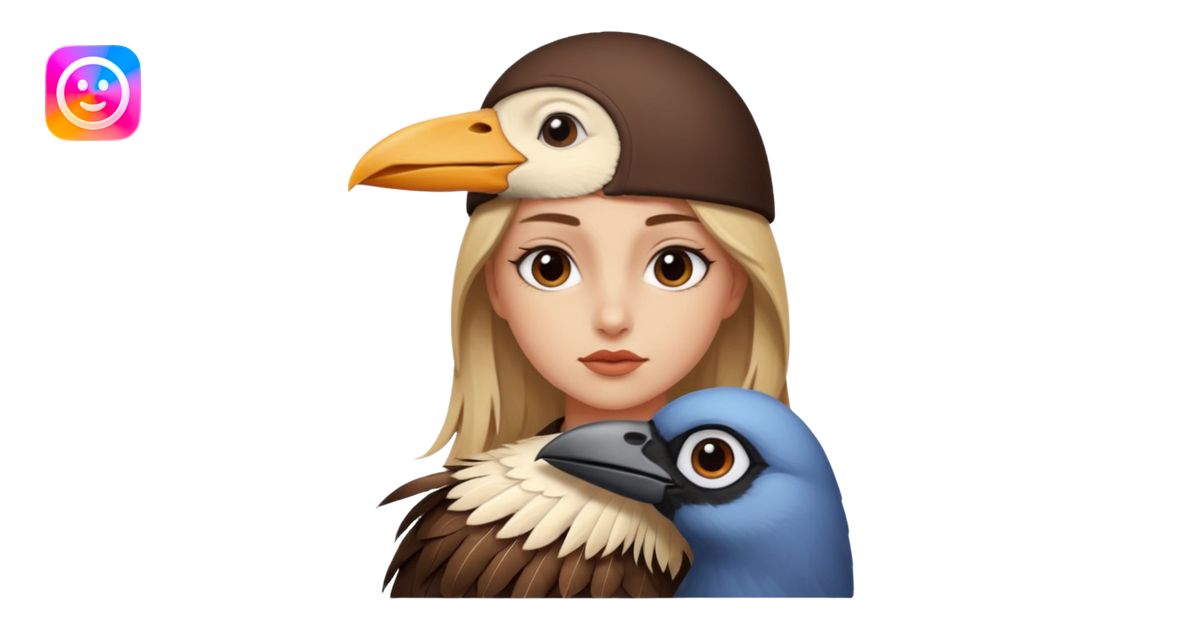 Girl with bird beak emoji | AI Emoji Generator