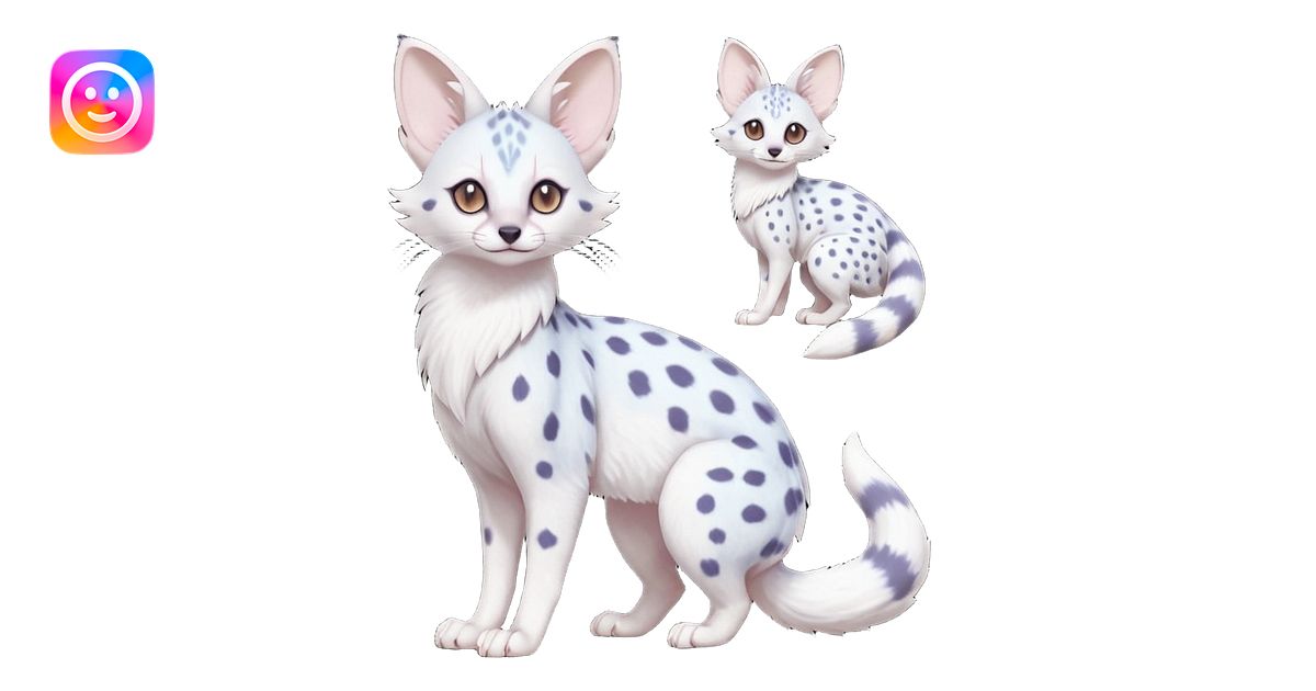 White Albino frosty snow-white whitish pastel-grey-spotted Serval-Civet ...