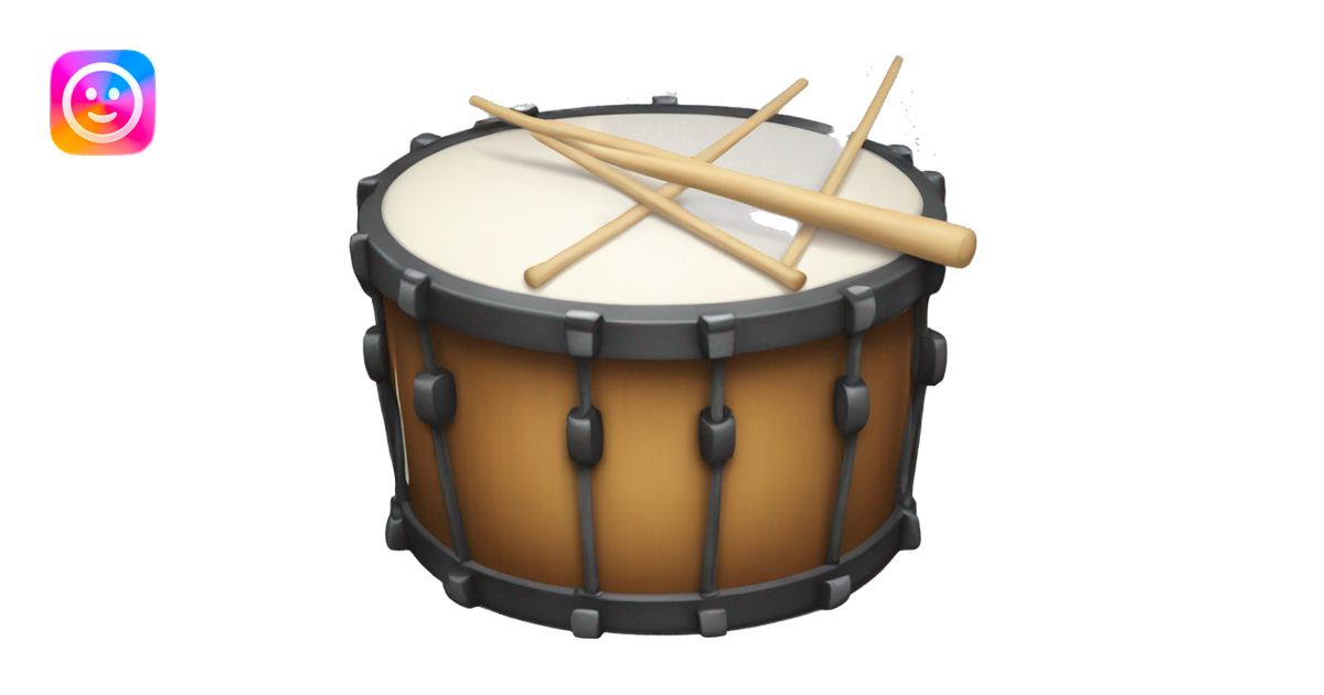 Drum with moustae emoji | AI Emoji Generator