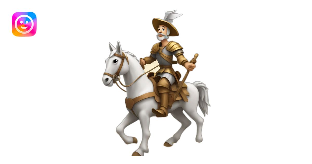 don quixote riding toward a windmill emoji | AI Emoji Generator