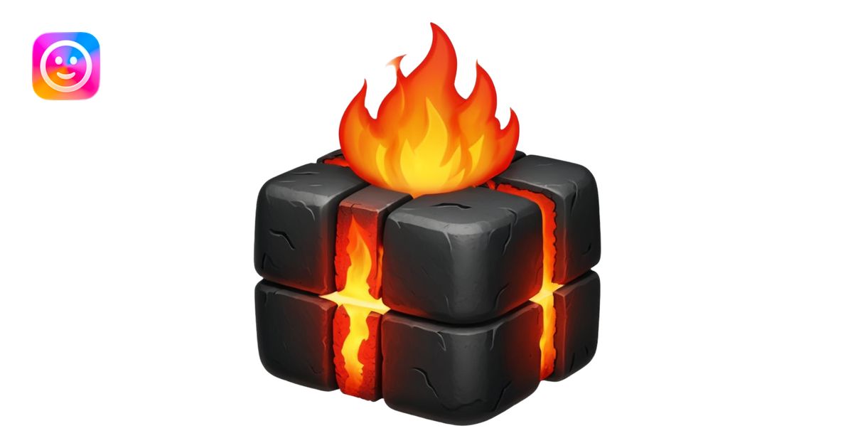 burning coal briquette emoji | AI Emoji Generator
