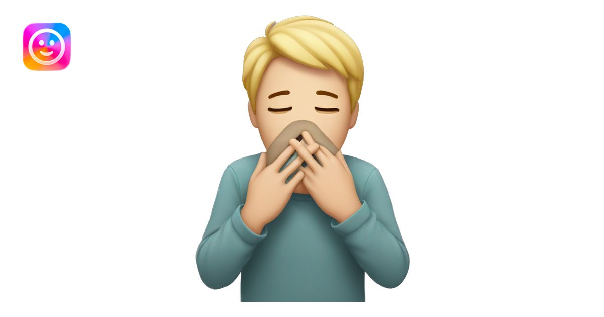 Emoji holding his breath with his two hands covering his mouth ...