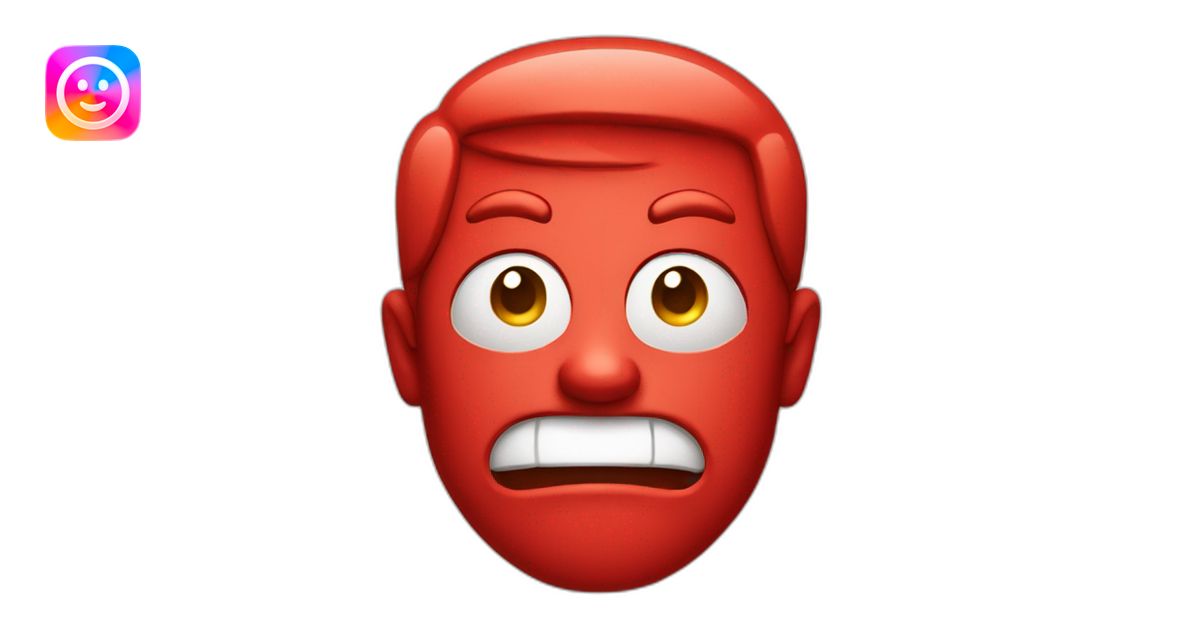 Red face emoji with smirk and raised eyebrow emoji | AI Emoji Generator