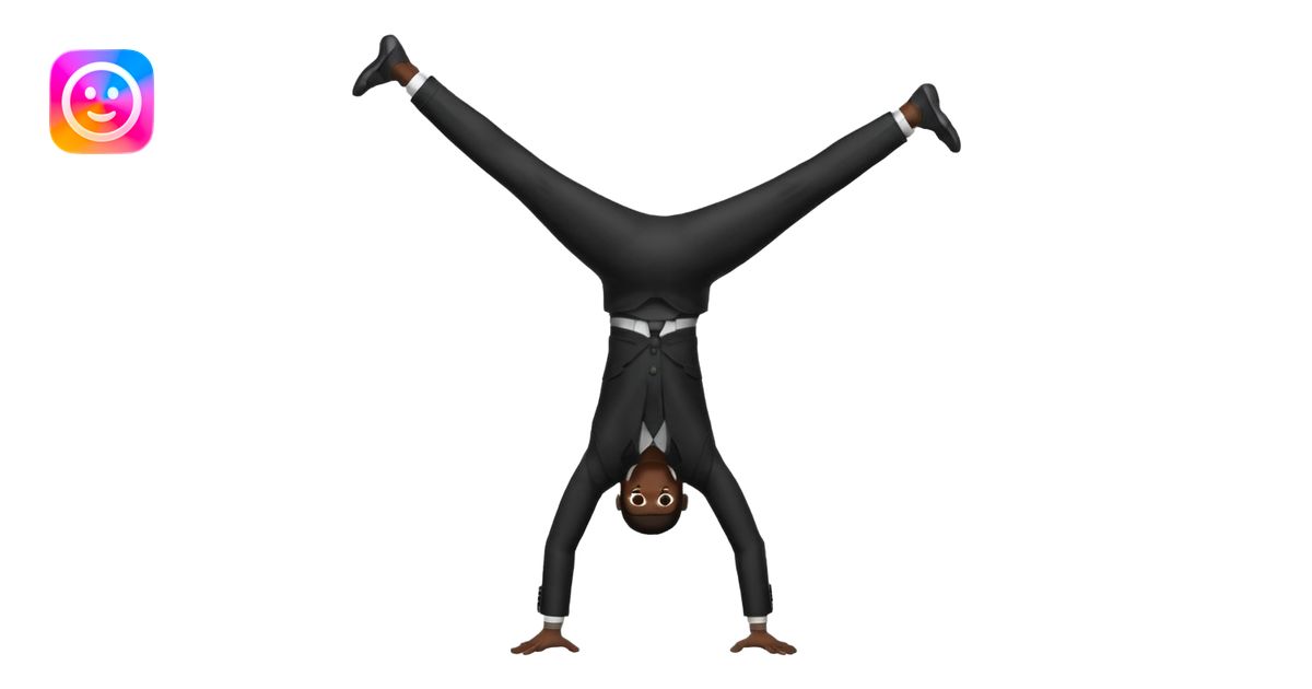 black dressed man handstand emoji | AI Emoji Generator