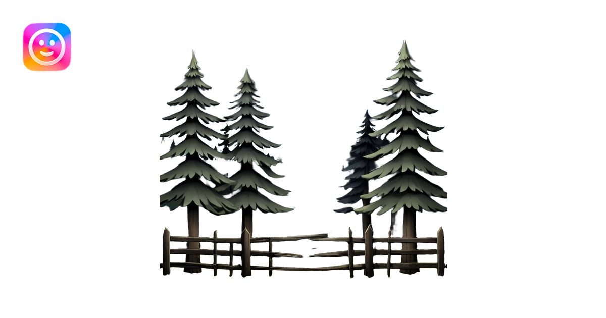 a dark, brooding forest at night, with large looming fir trees. in ...