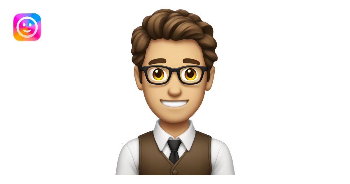 male nerd brown hair thumbs up emoji | AI Emoji Generator