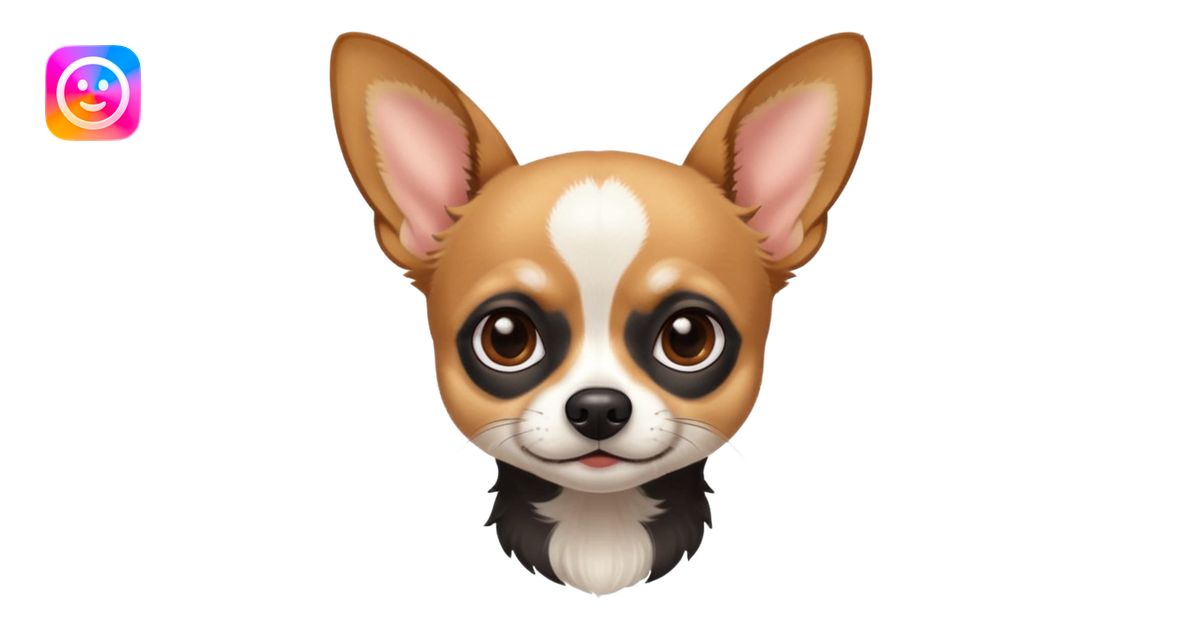 Chihuahua with white black fur on the forehead and a brown snout with a ...