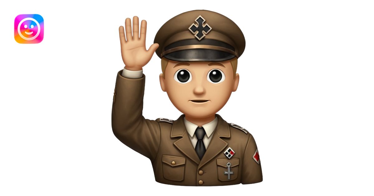 Nazi salut with nazi cross emoji | AI Emoji Generator