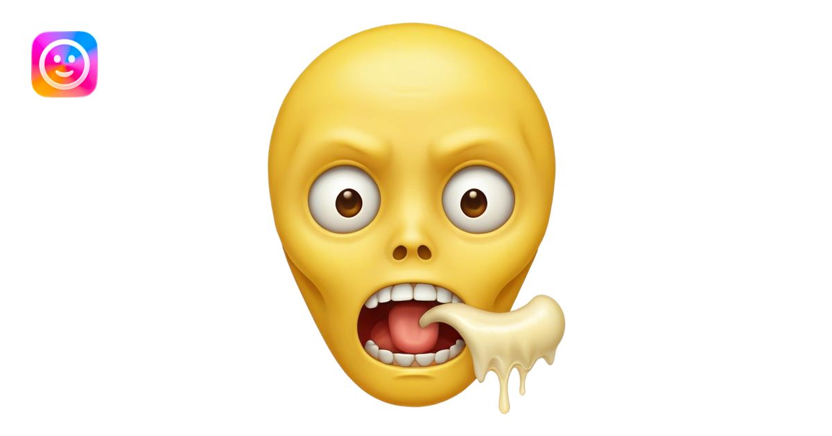 Gasping face emoji with yellow bone in its mouth emoji | AI Emoji Generator
