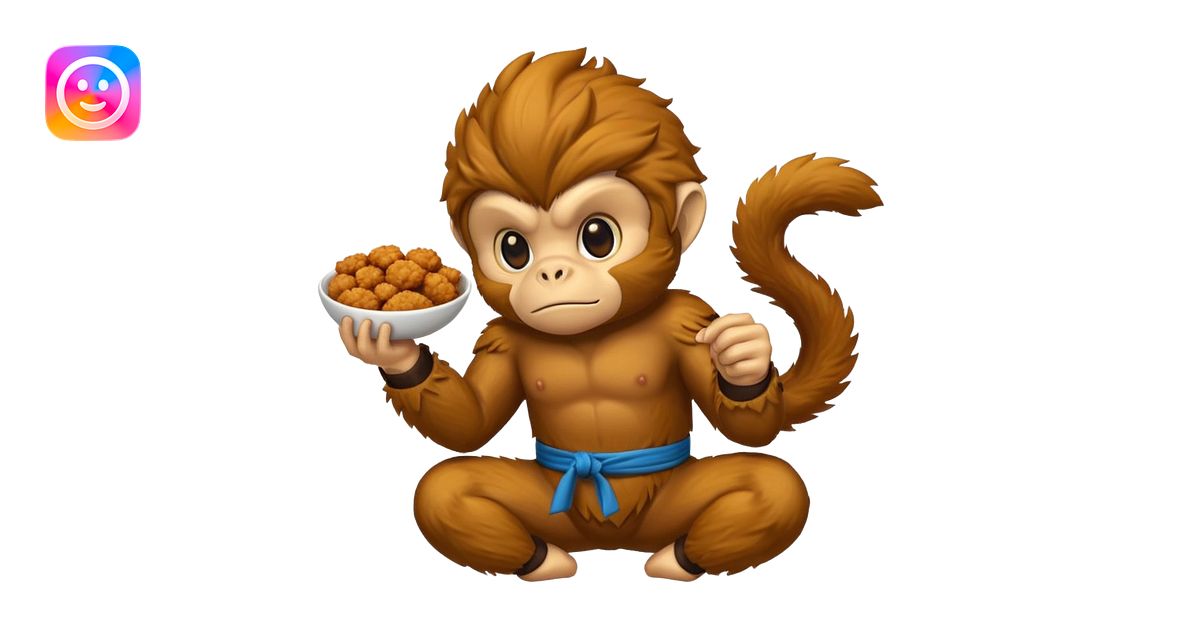 Fried chicken eating a ninja monkey emoji | AI Emoji Generator
