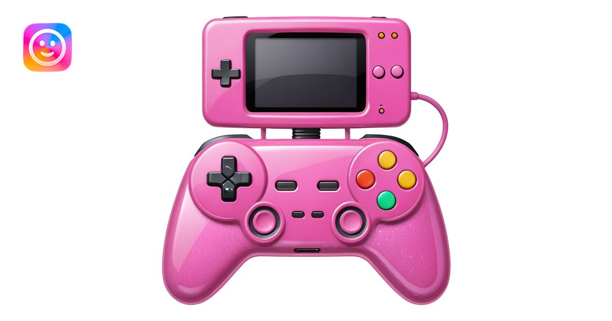 glittery pink 90s retro game console with pink corded controller next ...