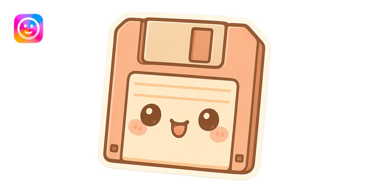 Floppy disk retro-tech aesthetic emoji | AI Emoji Generator