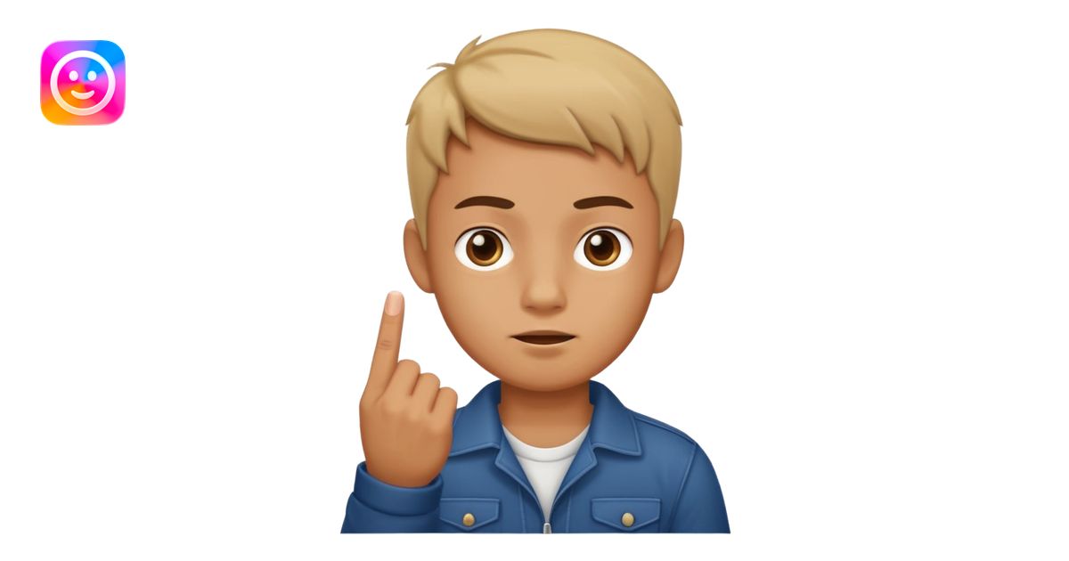 Boy with middle finger emoji | AI Emoji Generator