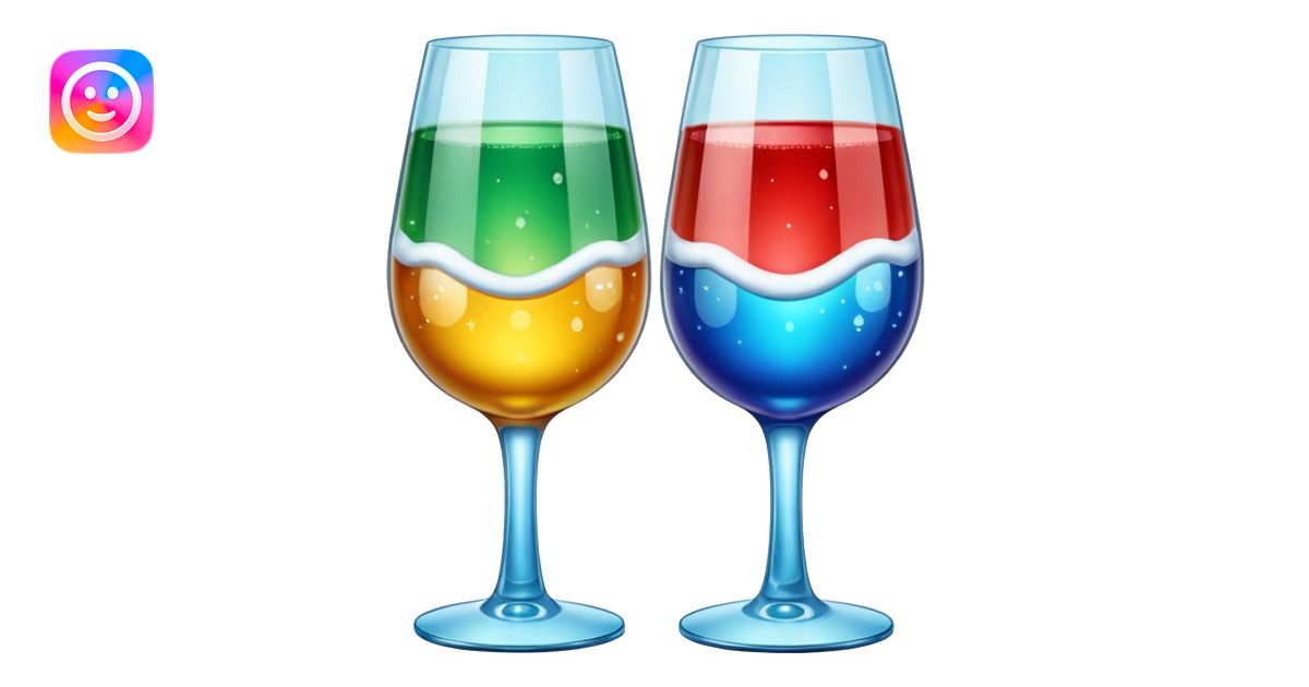 Dos copas con colores navideños brindando emoji | AI Emoji Generator