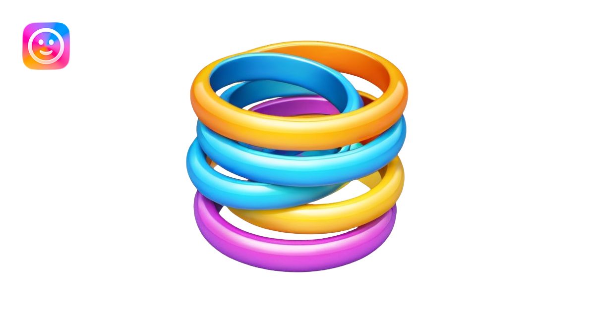 Stacking rings in bright colors emoji | AI Emoji Generator