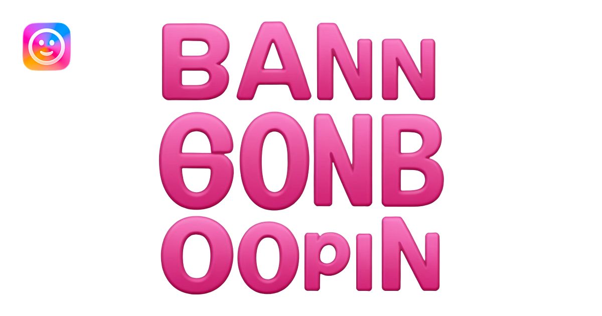 "Fun" word, regular standard bold font, dark pink color letters emoji ...