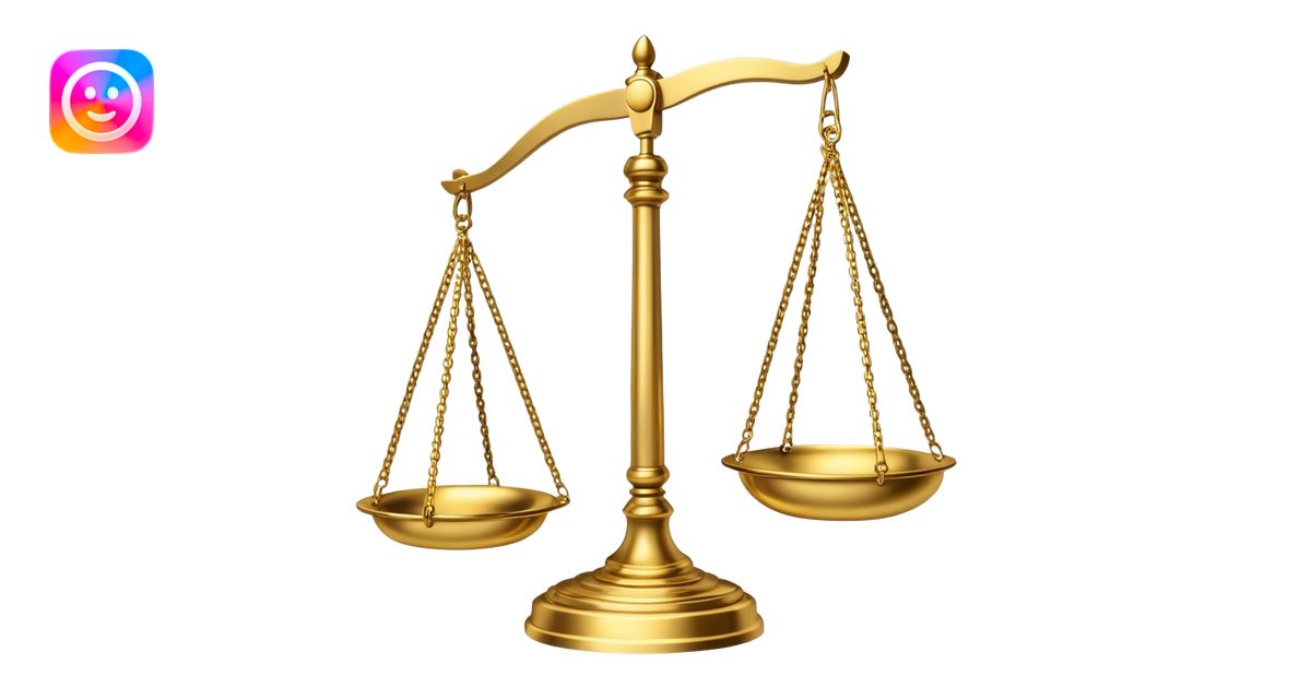 Scales of justice with gavel emoji | AI Emoji Generator