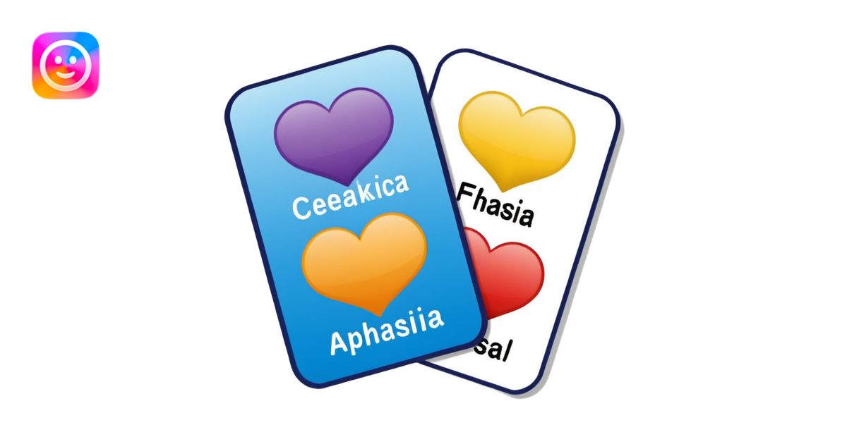 Aphasia patient cards emoji | AI Emoji Generator