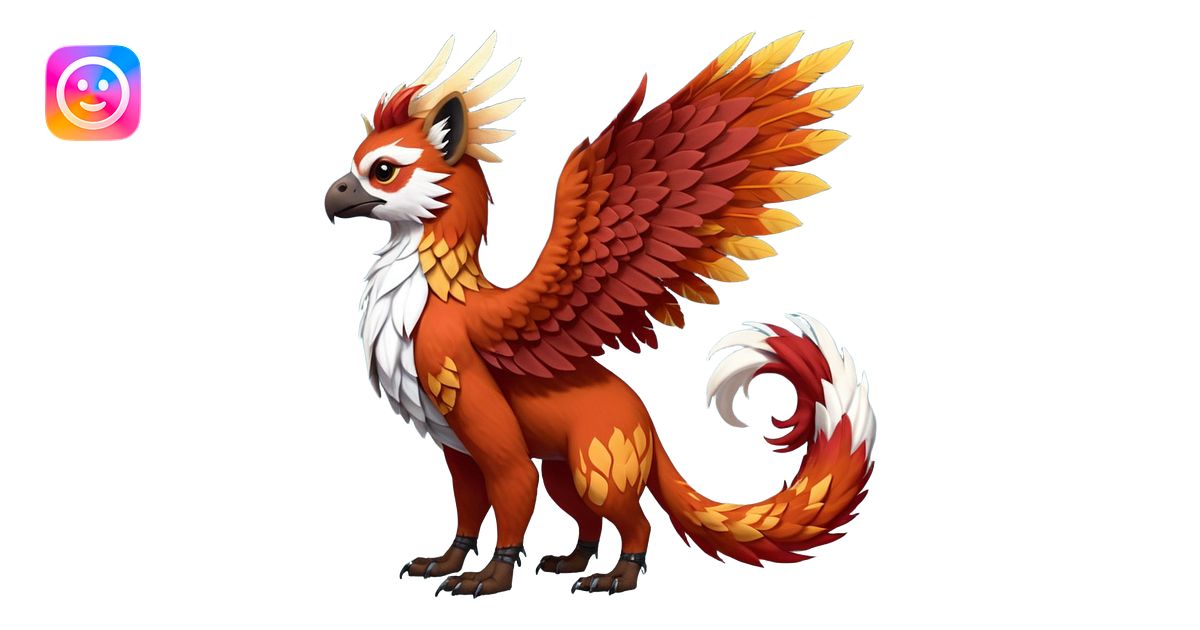 4-legged realistic digitigrade scaly winged long-big-beaked Gryphon ...