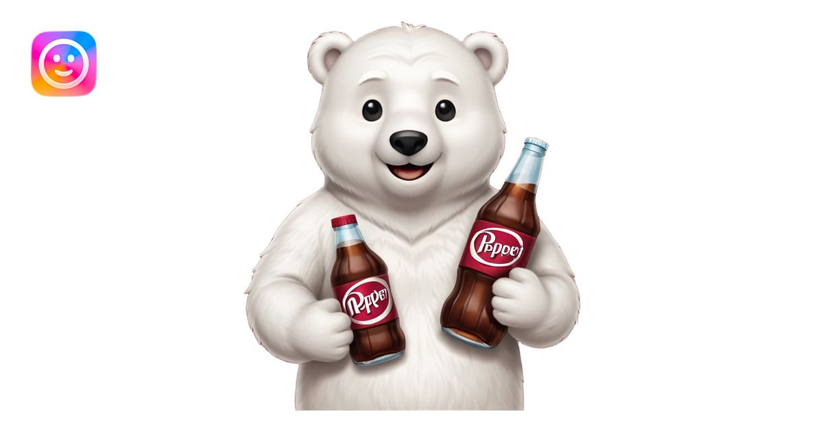 Dr Pepper polar bear combined emoji | AI Emoji Generator
