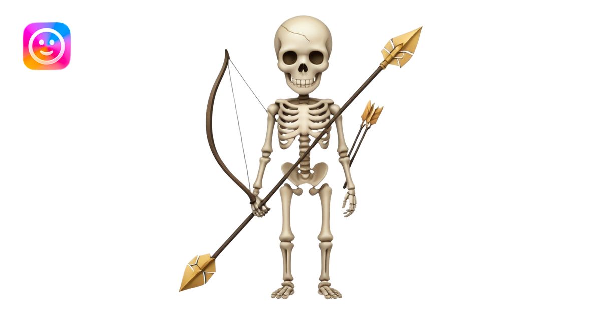 Skeleton with arrow emoji | AI Emoji Generator